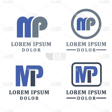 矢量插图字母m和p图标设计素材 花瓣网