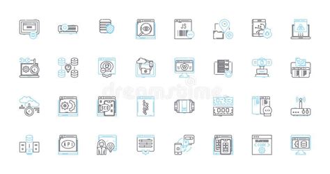 Internet Security Linear Icons Set Firewall Encryption Malware Phishing Spam Antivirus