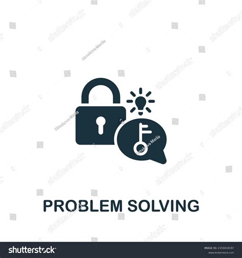 problem solving icon monochrome simple business stock vector royalty