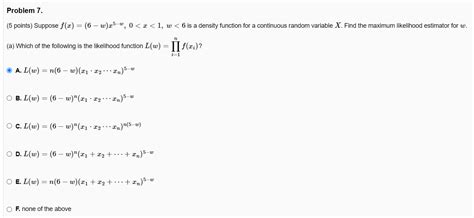 Solved Problem points Suppose f x whæ w