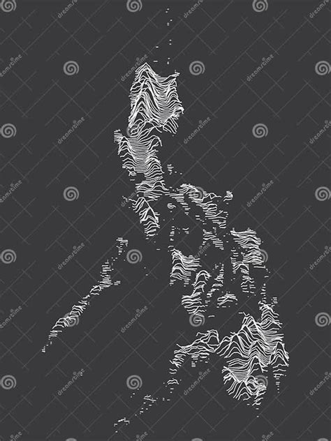 Contour Relief Map Of Philippines Stock Vector Illustration Of