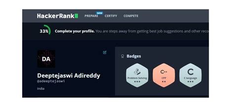 Deep Tejaswi Adireddy On Linkedin Hackerrank Technicalhub Adityaengineeringcolleges