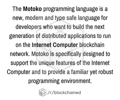 The Motoko Programming Language Is A New Modern And Type Safe Language