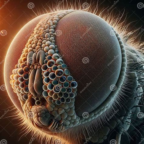 Microscopic View Of A Fly S Compound Eye Revealing The Intric Stock