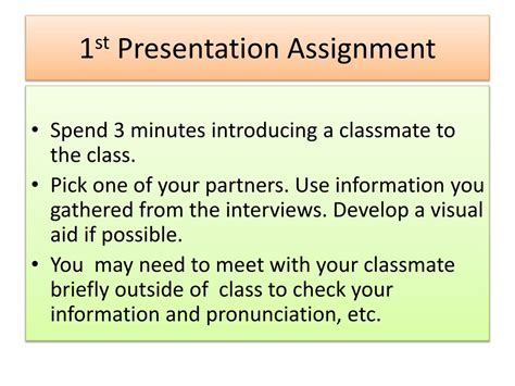 Ppt 1 St Presentation Assignment Powerpoint Presentation Free