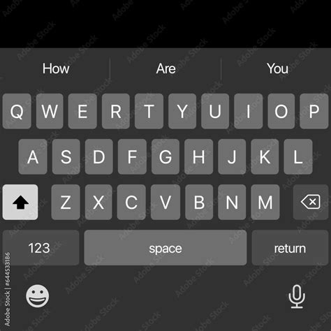 Iphone Keyboard Ios Keyboard Smartphone Keyboard Dark Mode Template