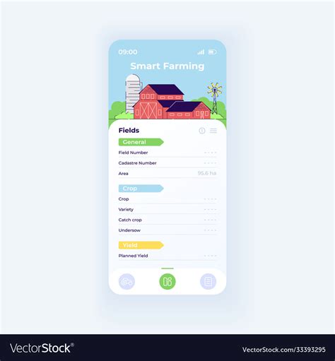 Smart Farming Smartphone Interface Template Vector Image