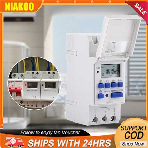 Electronic Weekly 7 Days Time Switch Din Rail Programmable Digital Time Switch Relay Timer