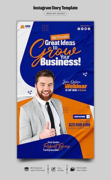 디지털 마케팅 라이브 웨비나 및 기업 인스타그램 스토리 템플릿 Premium Psd 프리미엄 Psd 파일