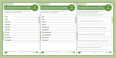 Year 7 8 Prefix Ante Spelling Patterns Handwriting Twinkl