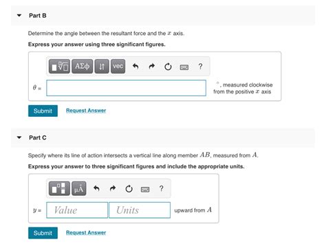 Solved Part B Determine The Angle Between The Resultant Chegg