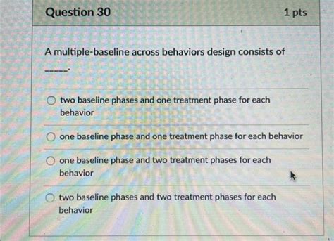 solved a multiple baseline across behaviors design consists