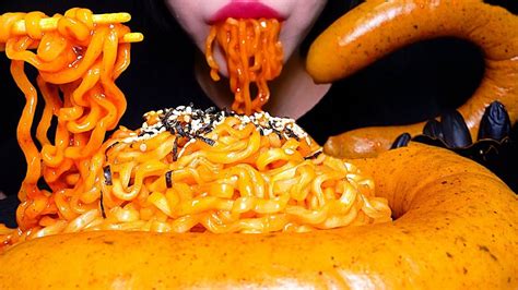 Asmr 매콤한 불닭볶음면 킬바사소세지 먹방 Youtube
