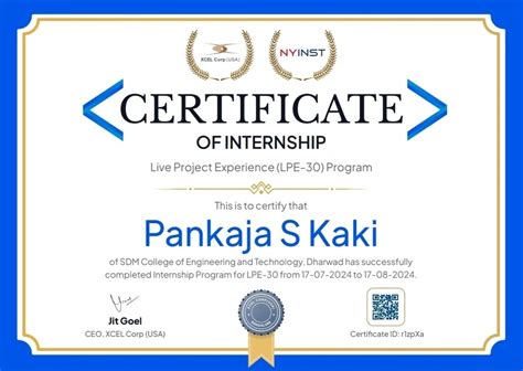 Pankaja Kaki On Linkedin Xcelcorp Nyinst Sdmcet Fullstack Internship