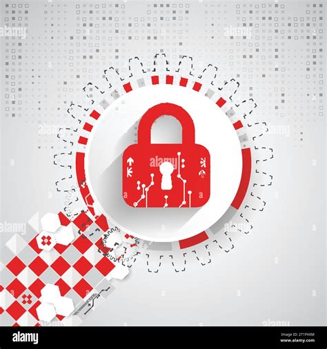 Red Protection Background Technology Security Encode And Decrypt Techno Scheme Vector