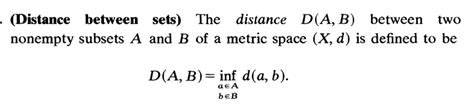 Solved Distance Between Sets ﻿the Distance Dab ﻿between