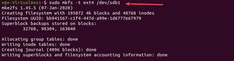 which command is used to format a disk partition as ext4 your answer