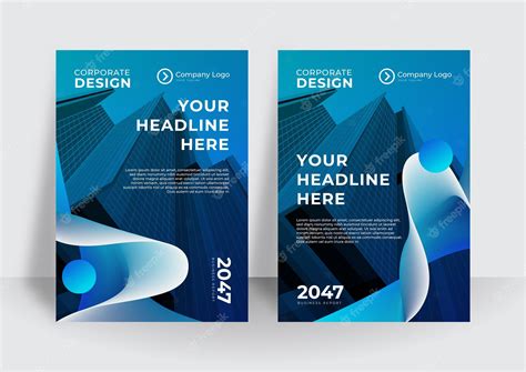 Premium Vector Blue Curve Vector Business Proposal Leaflet Brochure