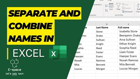 How To Separate And Combine Names In Microsoft Excel Flash Fill Youtube