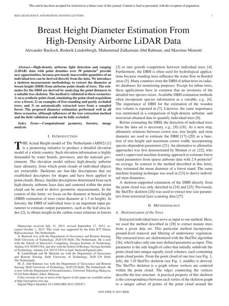 Pdf Breast Height Diameter Estimation From High Density Airborne Lidar Data