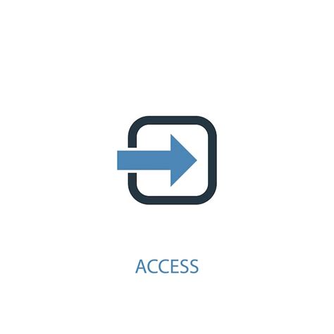 액세스 개념 2 색 아이콘입니다 간단한 파란색 요소 그림입니다 액세스 개념 기호 디자인입니다 웹 및 모바일 Uiux에