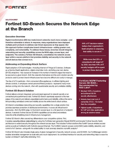 Securing Network Edge At The Branch