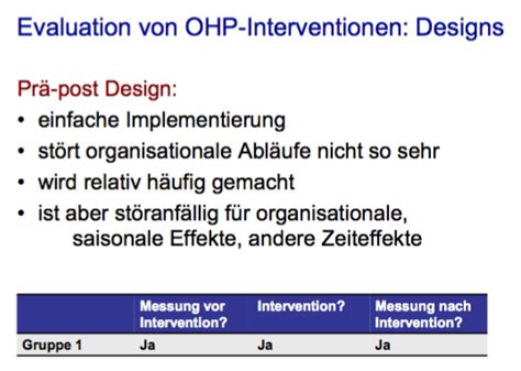 Was versteht man unter einem Prä Post Design Gesundheitspsychologie