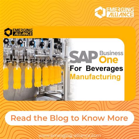 Emerging Alliance On Linkedin Sap Business One Sap B1 Erp For Beverage Manufacturing Sap B1