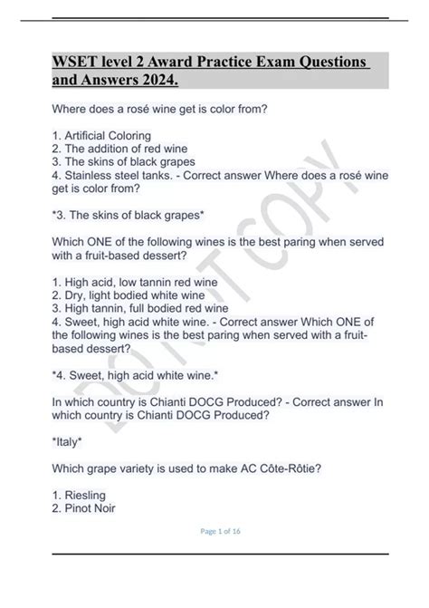 WSET Level Exam Compilation Bundle Stuvia US