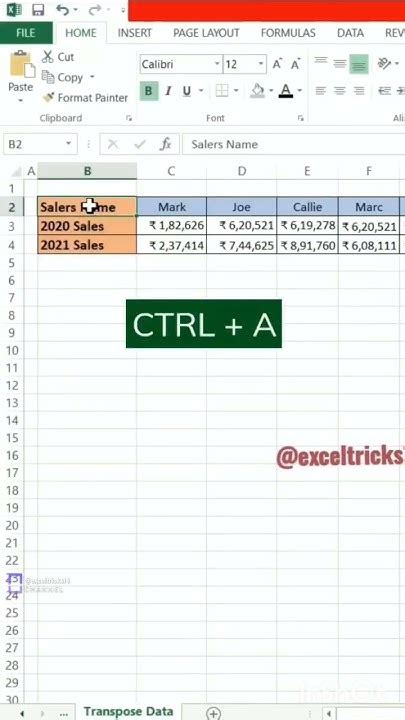 transpose function in excel rotate data from vertical to horizontal