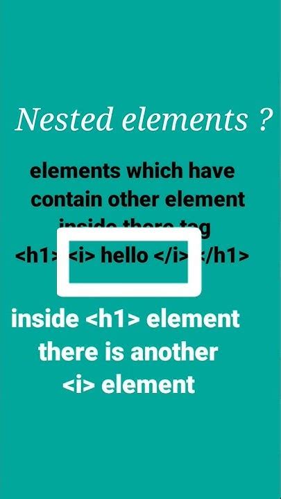 Nested Html Elements Websitelearners Createaprowebsite Youtube