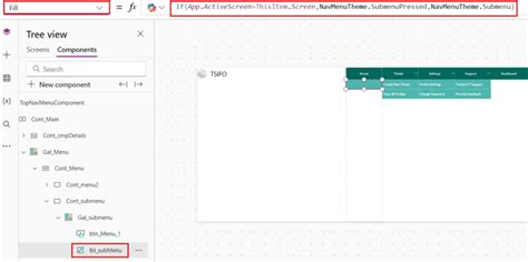 Power Apps Horizontal Navigation Menu Component With Submenu