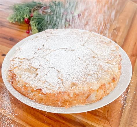 French Apple Cake With Maple Rum Custard Rumbly In My Tumbly