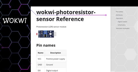 Wokwi Photoresistor Sensor Reference Wokwi Docs