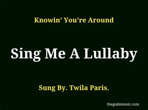 Sing Me A Lullaby Christian Song Lyrics