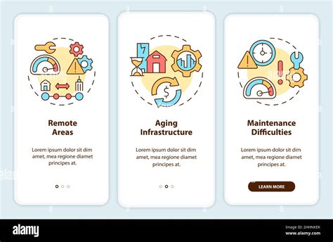 Rural Electrification Obstacles Onboarding Mobile App Screen Stock Vector Image And Art Alamy