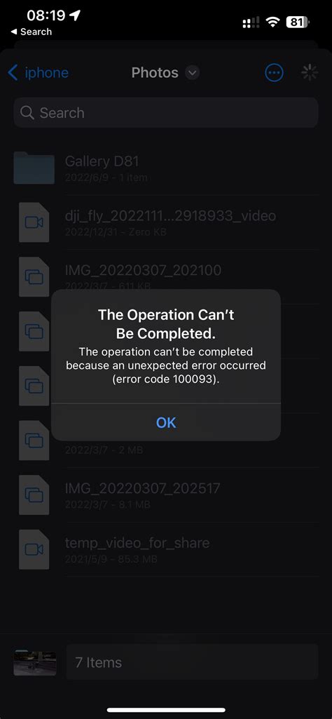 Error Operation Cant Be Completed Unex Apple Community