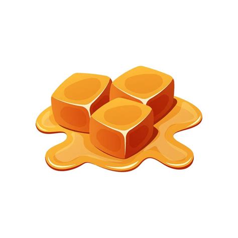 Melted Cube Caramel Isolated On White Background 46015272 Vector Art At Vecteezy