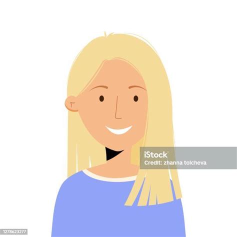 귀여운 금발 소녀의 아바타 초상화 플랫 스타일의 벡터 일러스트레이션 귀여운에 대한 스톡 벡터 아트 및 기타 이미지 귀여운 그래픽 사용자 인터페이스 금발 머리 Istock