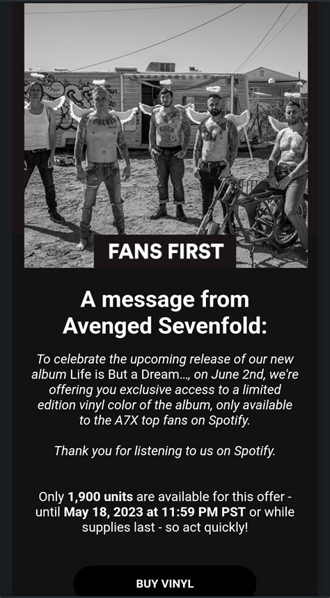 anyone else get this email r avengedsevenfold