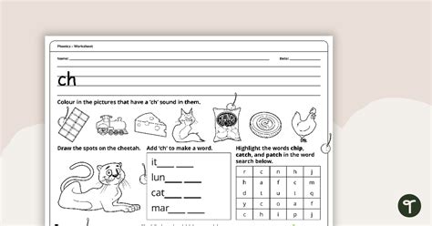 Phonics Digraph CH Worksheet Top Teacher Worksheets Library