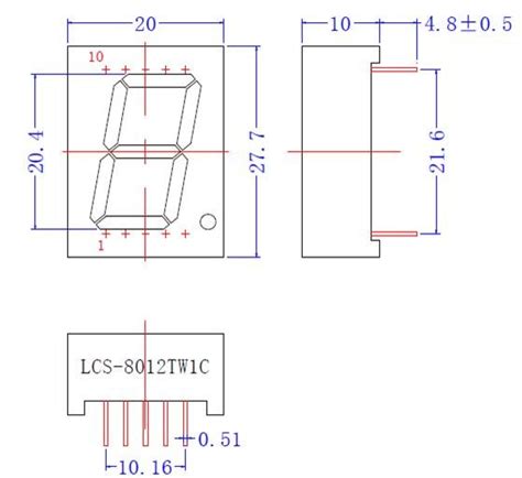 7Segment 0 8 Inch Common Anode Red MECHATRONX MAKING CREATIVITY