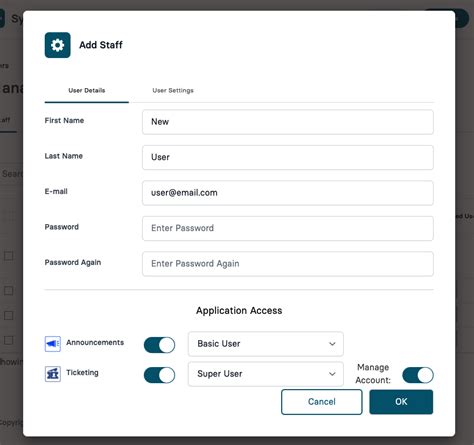User Accounts Software 4 Schools