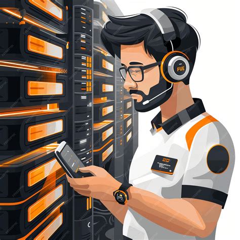tech support agent ecommerce specialist in a vector clipart premium