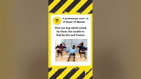 that one intermittent bug on code 😂😂 code bug bugs coding coder dev testing qa dood iy