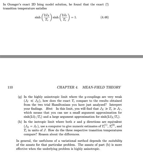 Solved 41 Variational Treatment Of The Anisotropic 2d Ising