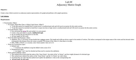 solved create a class which constructs an adjacency matrix