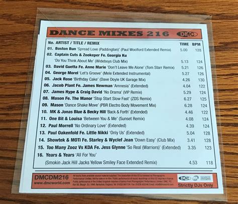 Various Artists Dmc Dance Mixes 216 New October 2018 Uk Cd Promo Ebay