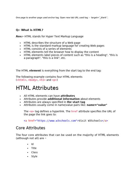 Html Notes Pdf Html Notes Pdf