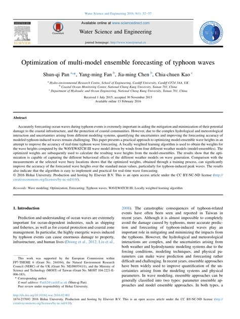 Pdf Optimization Of Multi Model Ensemble Forecasting Of Typhoon Waves